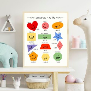 Bilingual Shapes Poster | Learn Chinese |bilingual Education |kids ...