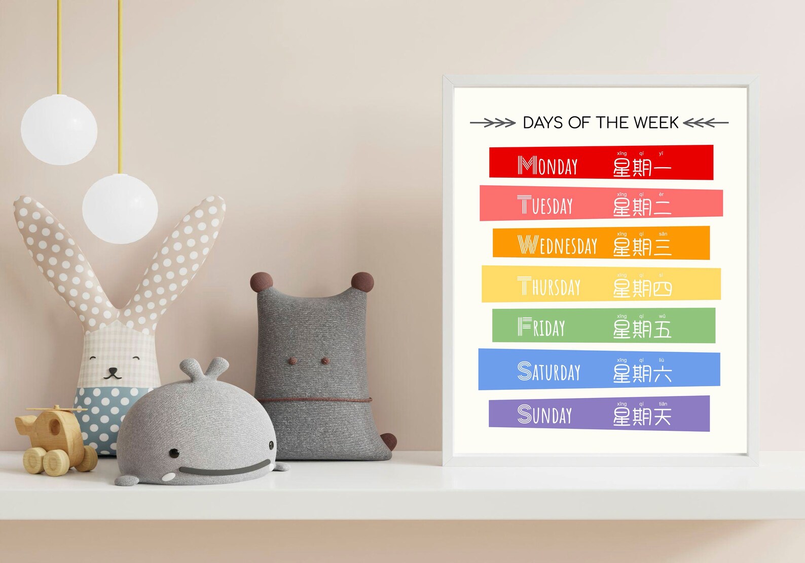 Bilingual Days of the Week Poster |learn Chinese |bilingual Education ...