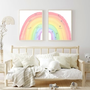 Bilingual Kids Pastel Rainbow Posters Set of 2 | Learn Colors |learn ...