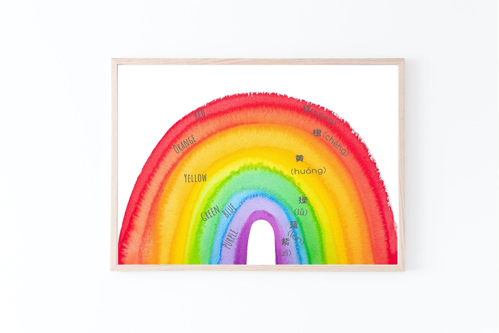 Bilingual Kids Rainbow Poster | Learn Colors |learn Chinese |kids Room ...