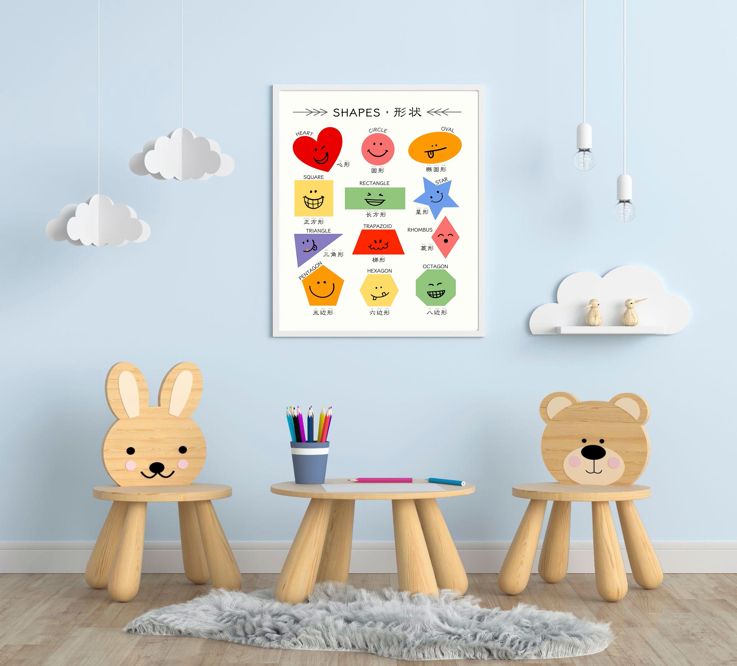 Bilingual Shapes Poster | Learn Chinese |bilingual Education |kids ...