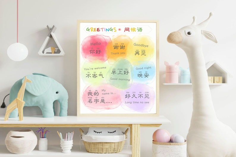 Bilingual Greetings Poster | Learn Chinese |bilingual Education |kids ...
