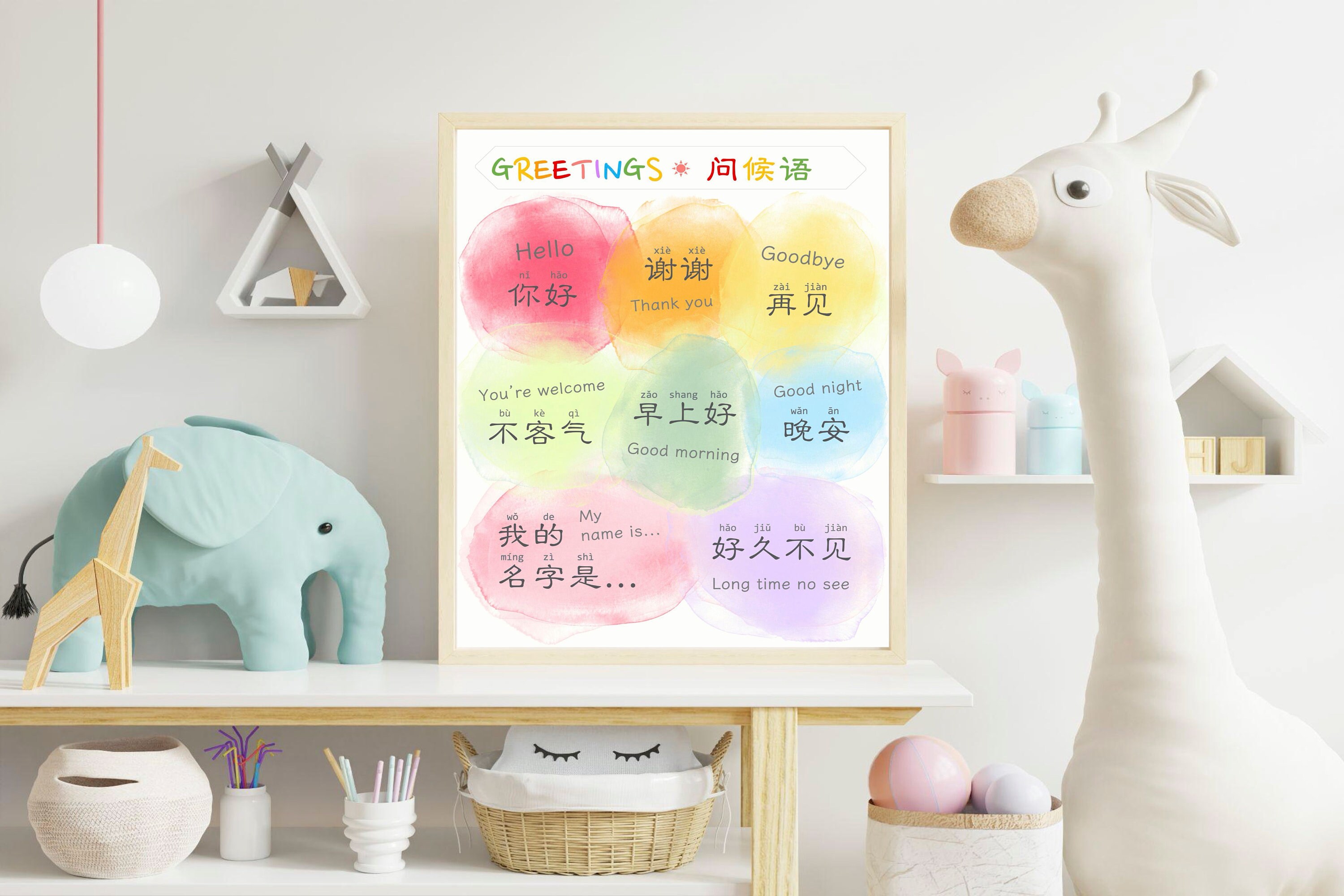 Bilingual Greetings Poster | Learn Chinese |bilingual Education |kids ...