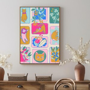 Cat Portrait Collage, Cute Custom Pet Portrait, Custom Cats Portrait ...