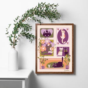 Cat Portrait Collage, Cute Custom Pet Portrait, Custom Cats Portrait ...