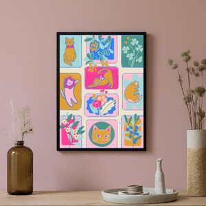 Cat Portrait Collage, Cute Custom Pet Portrait, Custom Cats Portrait ...