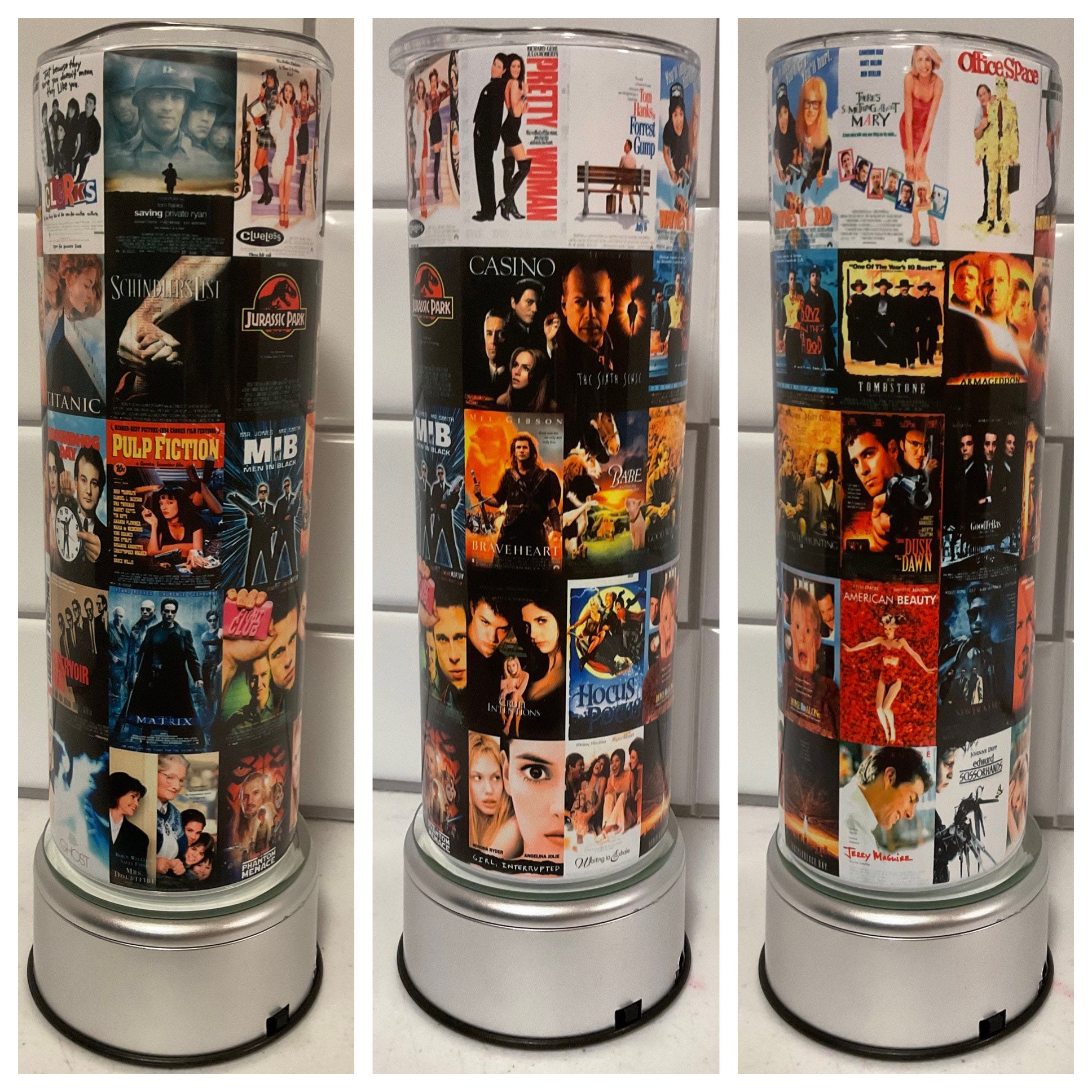 90s Movies Mashup Collage 20oz Skinny Tumbler Wrap Sublimation Retro ...