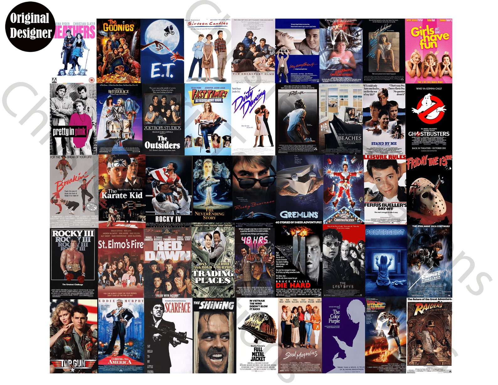 80s Movies Mashup Collage Tumbler Wrap | Retro Vintage Nostalgia | 20oz ...