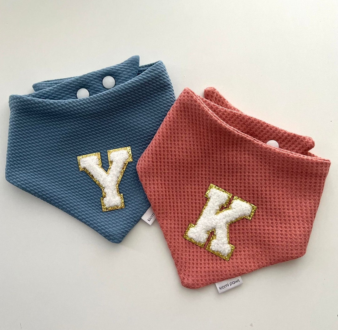 Varsity Dog Cat Bandana, Initial Name Dog Bandana, Snap on Bandana - Etsy
