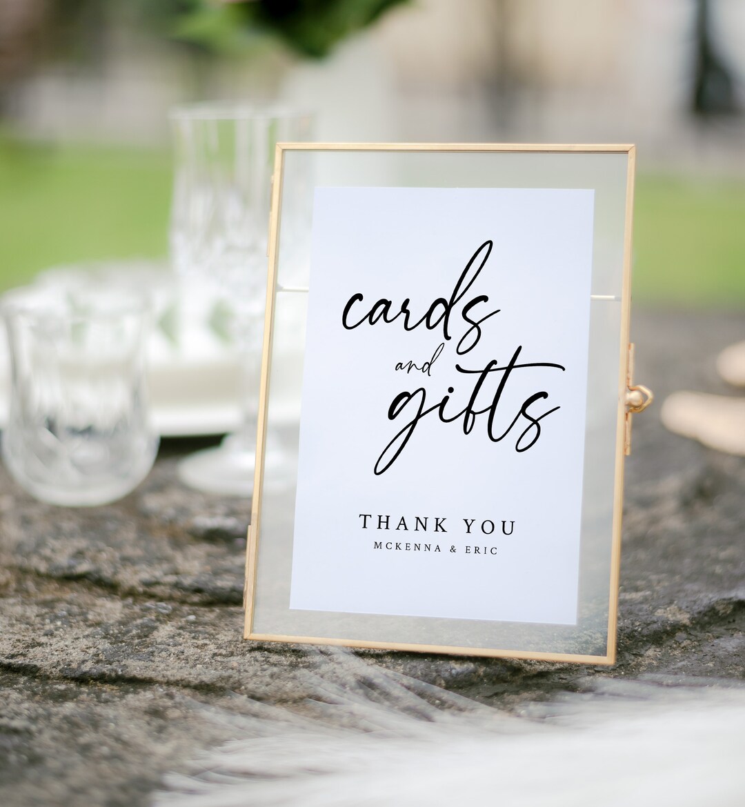 Signs for Party, Gift Table Sign, Cards and Gifts Sign Template ...