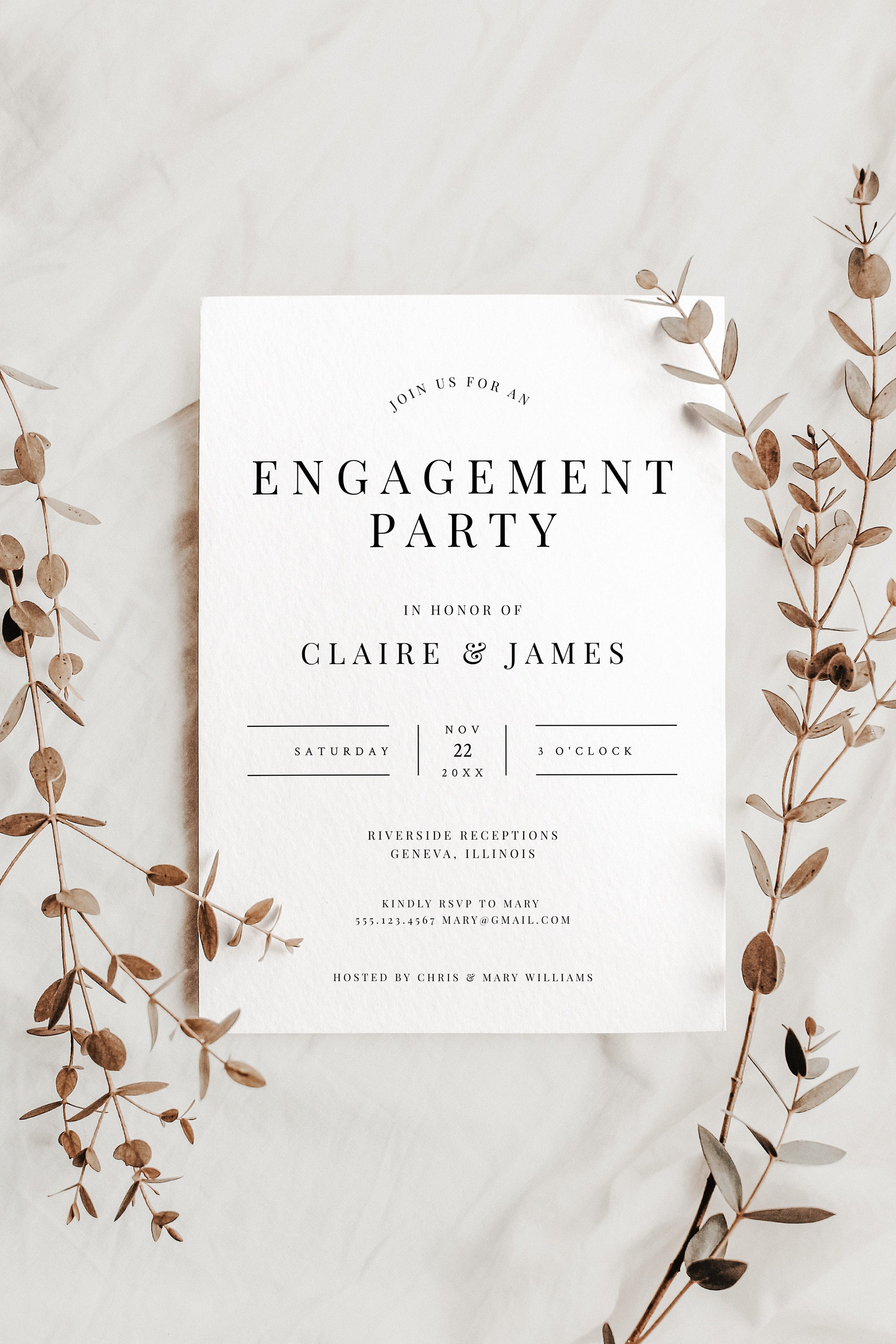 Engagement Invite Template, Invitation Template, Invitation Printable ...
