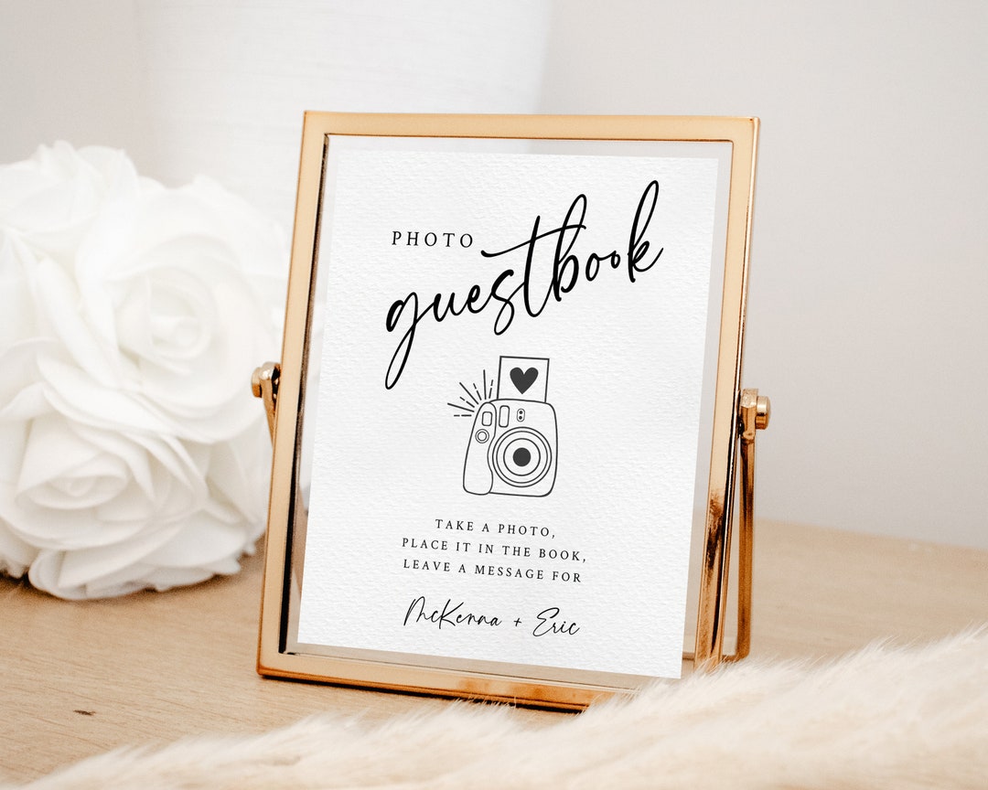 Photo Guestbook Sign, Instax Photo Sign, Guest Book Sign, Wedding ...