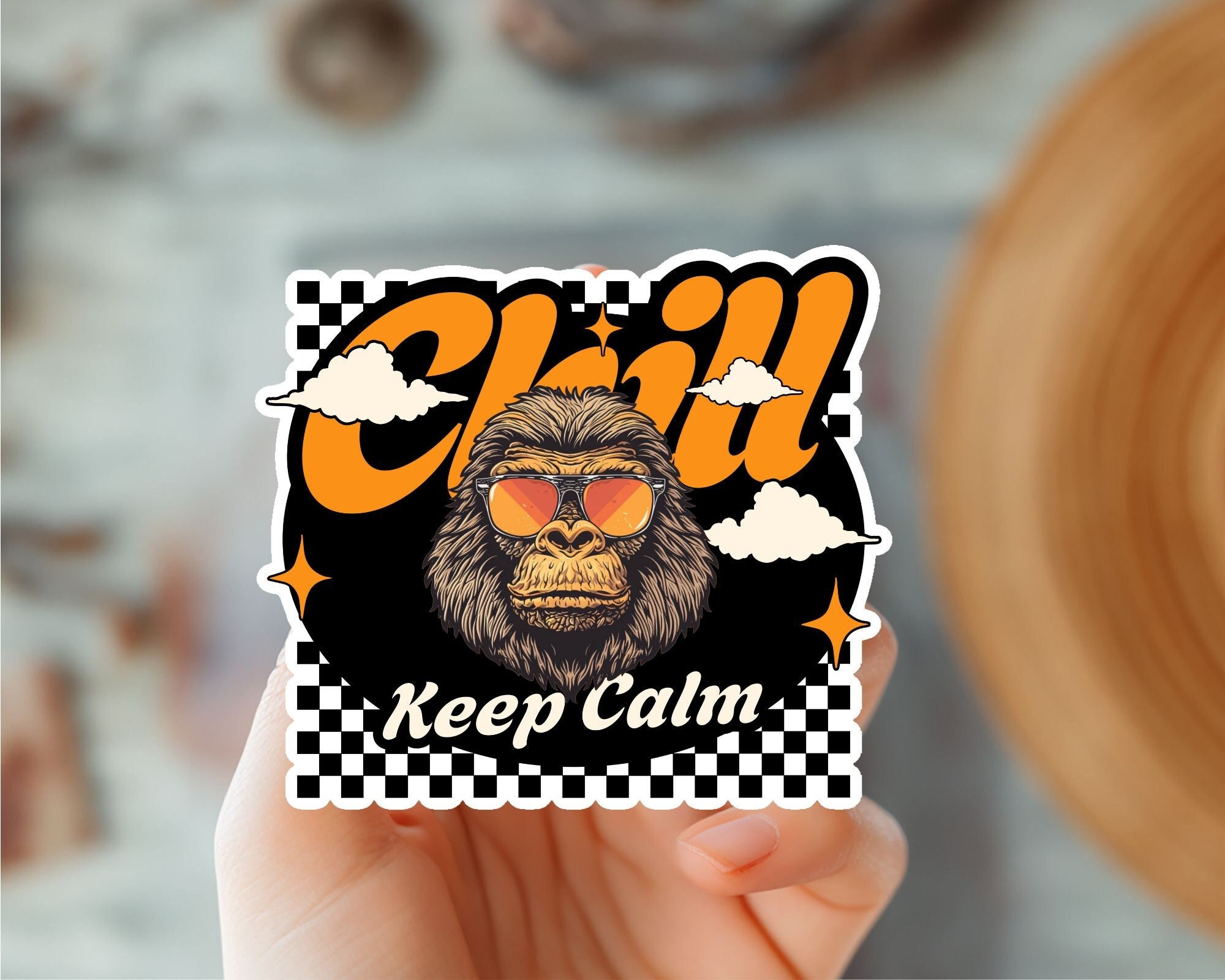 Bigfoot Keep Calm Chill Sticker Relaxing Yeti Decal for Nature Lovers ...