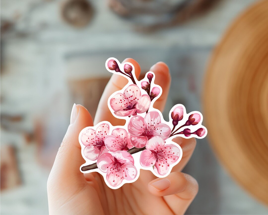Cherry Blossom Flower- Sticker-spring Bloom Flower Sticker-gift for Mom ...