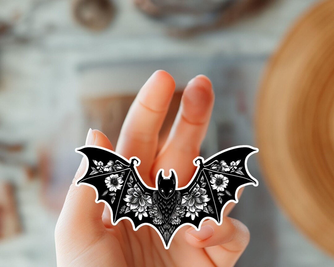 Cute Floral Bat Sticker-halloween Sticker-animal Sticker-trendy Sticker ...