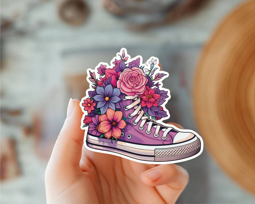 Floral Sneaker Sticker-wildflowers Sticker-flower Decal-outdoor and ...