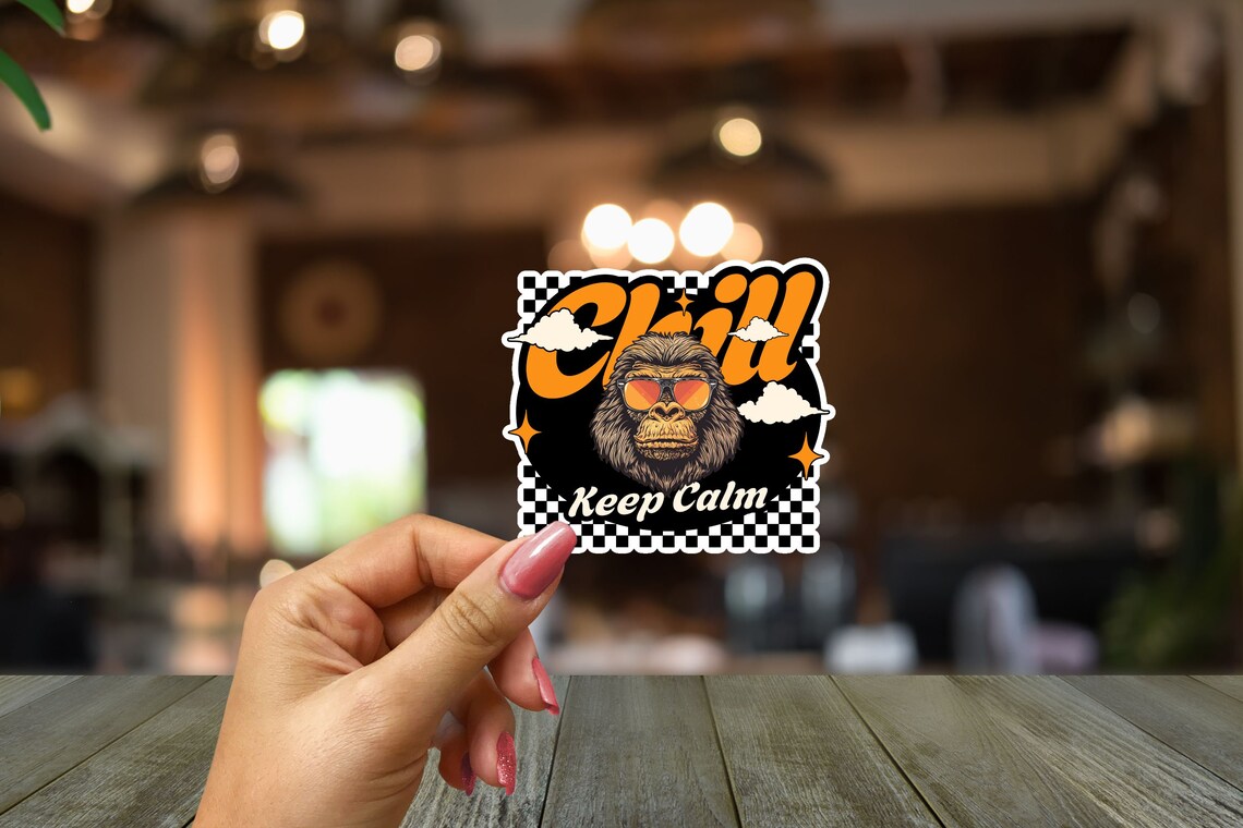 Bigfoot Keep Calm Chill Sticker Relaxing Yeti Decal for Nature Lovers ...