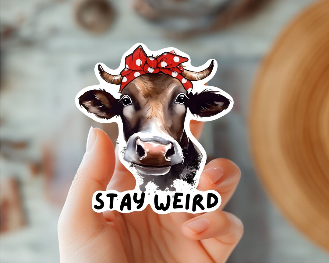 Sassy Funny Cow Sticker-cool Animal & Pet Lover Decal-trendy Humor ...