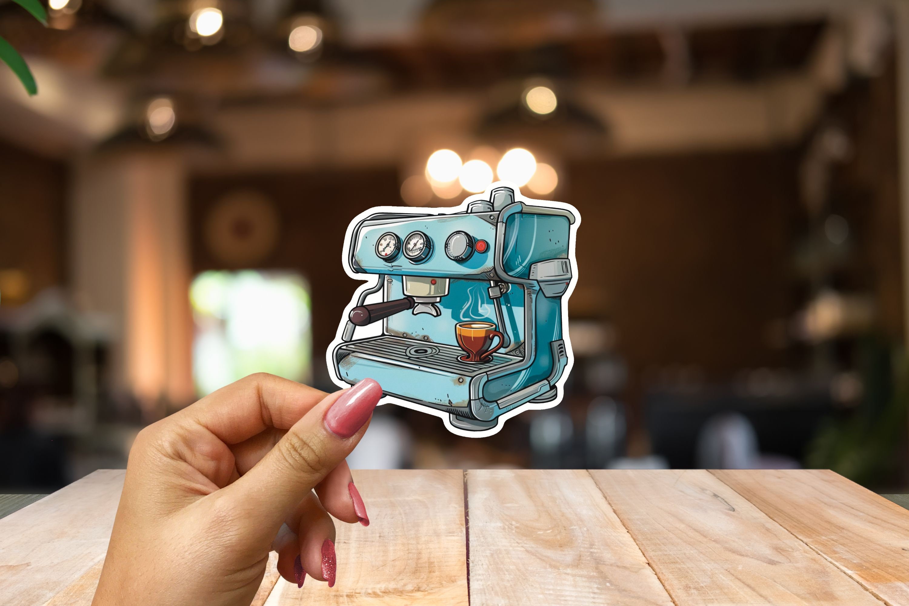 Vintage Retro Art Espresso Machine Sticker-coffee Lover Gift Sticker ...