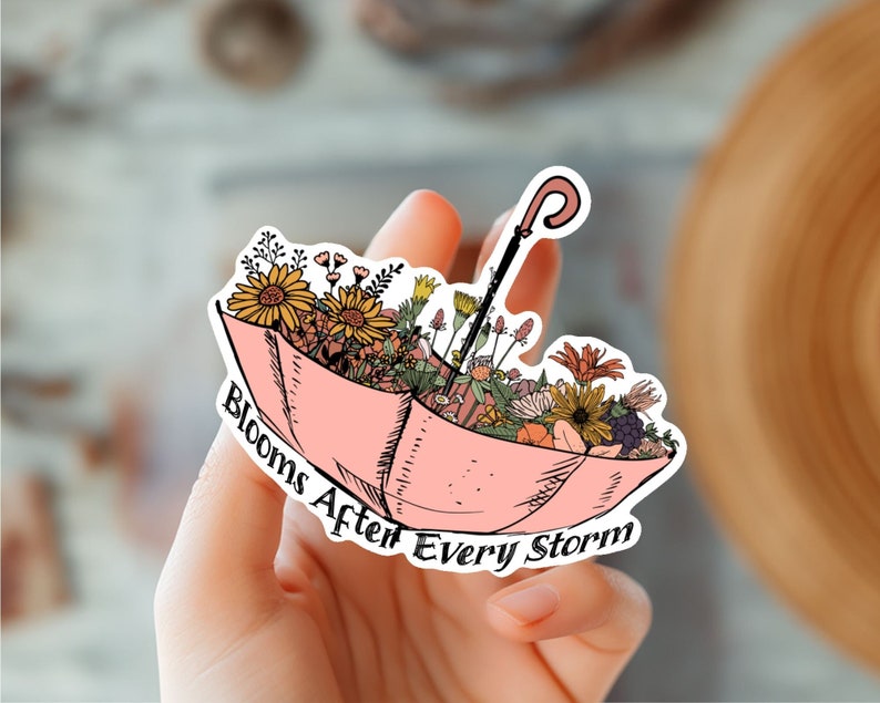 Blooming Floral Umbrella-blooms After the Storm Sticker-bible Verse ...