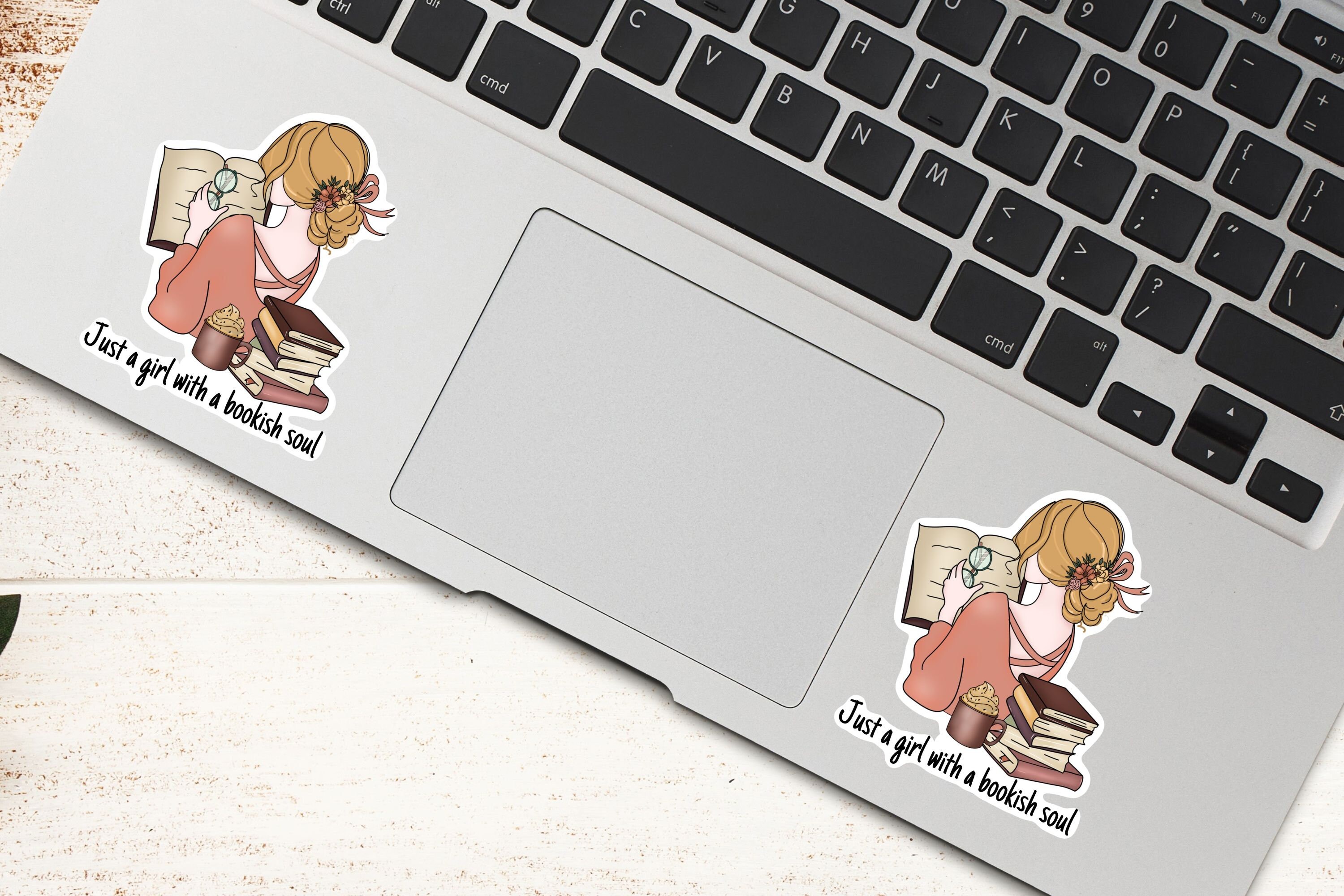 Just A Girl With A Bookish Soul Sticker-book Lover-reader Gift-coffee ...