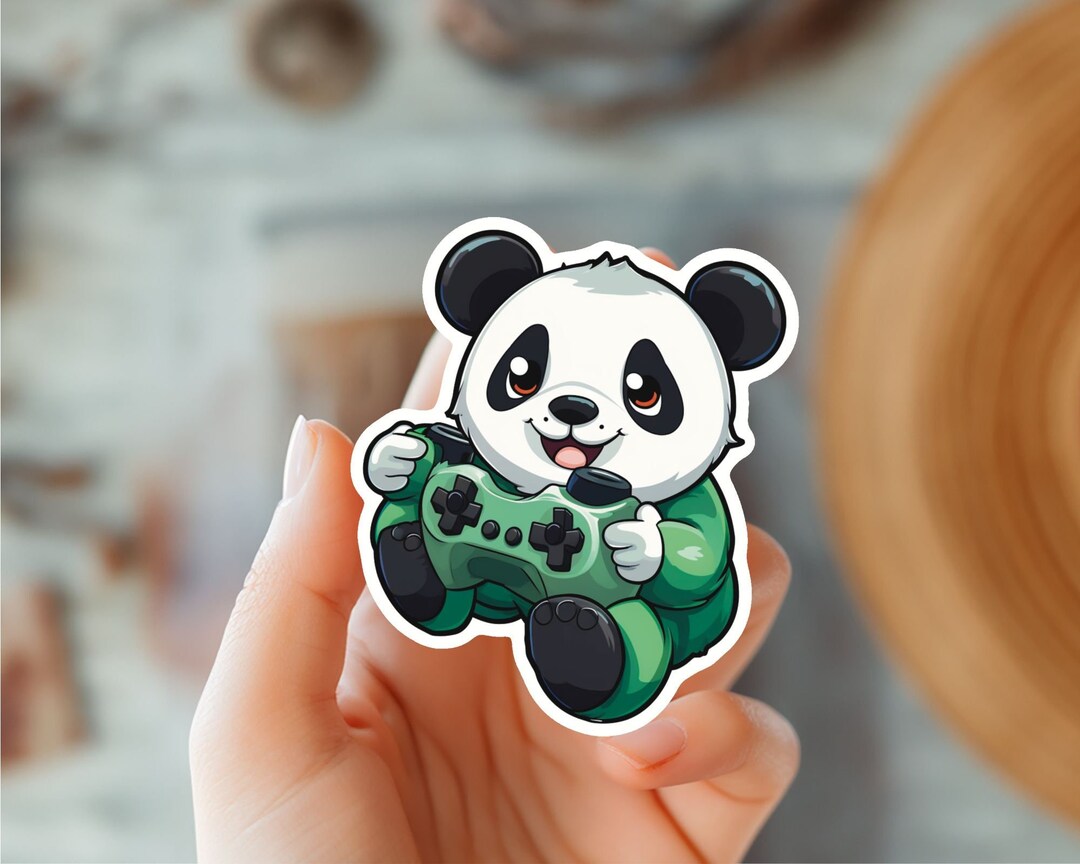 Cute Gamer Panda Bear Kawaii Sticker-animal Sticker-trendy Sticker ...
