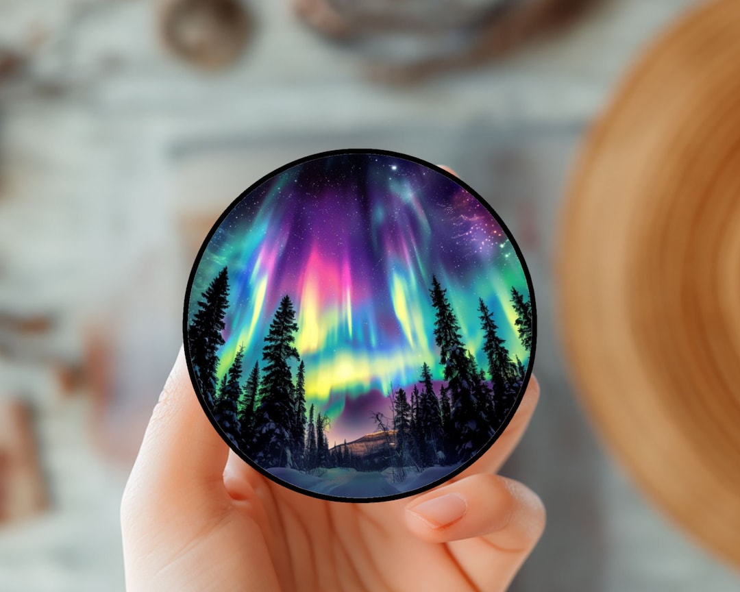 Aurora Borealis Night Sky Holographic Sticker-vibrant Northern Lights ...