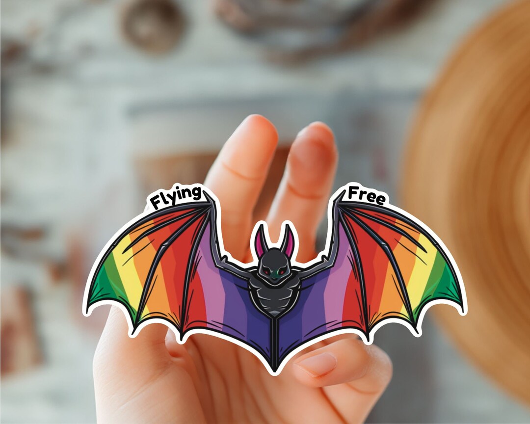 Flying Free Bat Sticker LGBT Pride Inclusive Design for LGBTQ Support ...