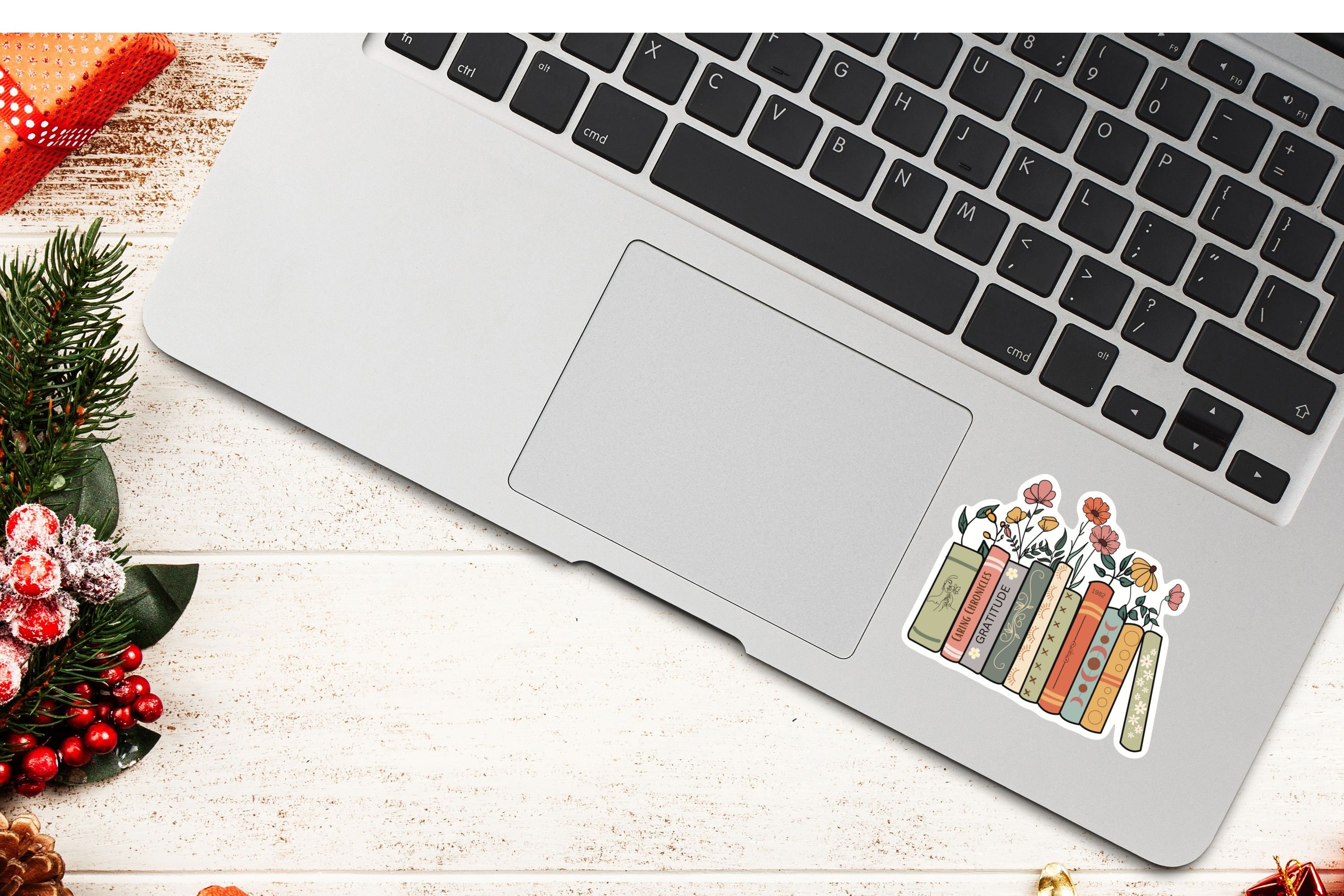 Books and Flowers Sticker-stacked of Books-bookish and Bookworm Sticker ...
