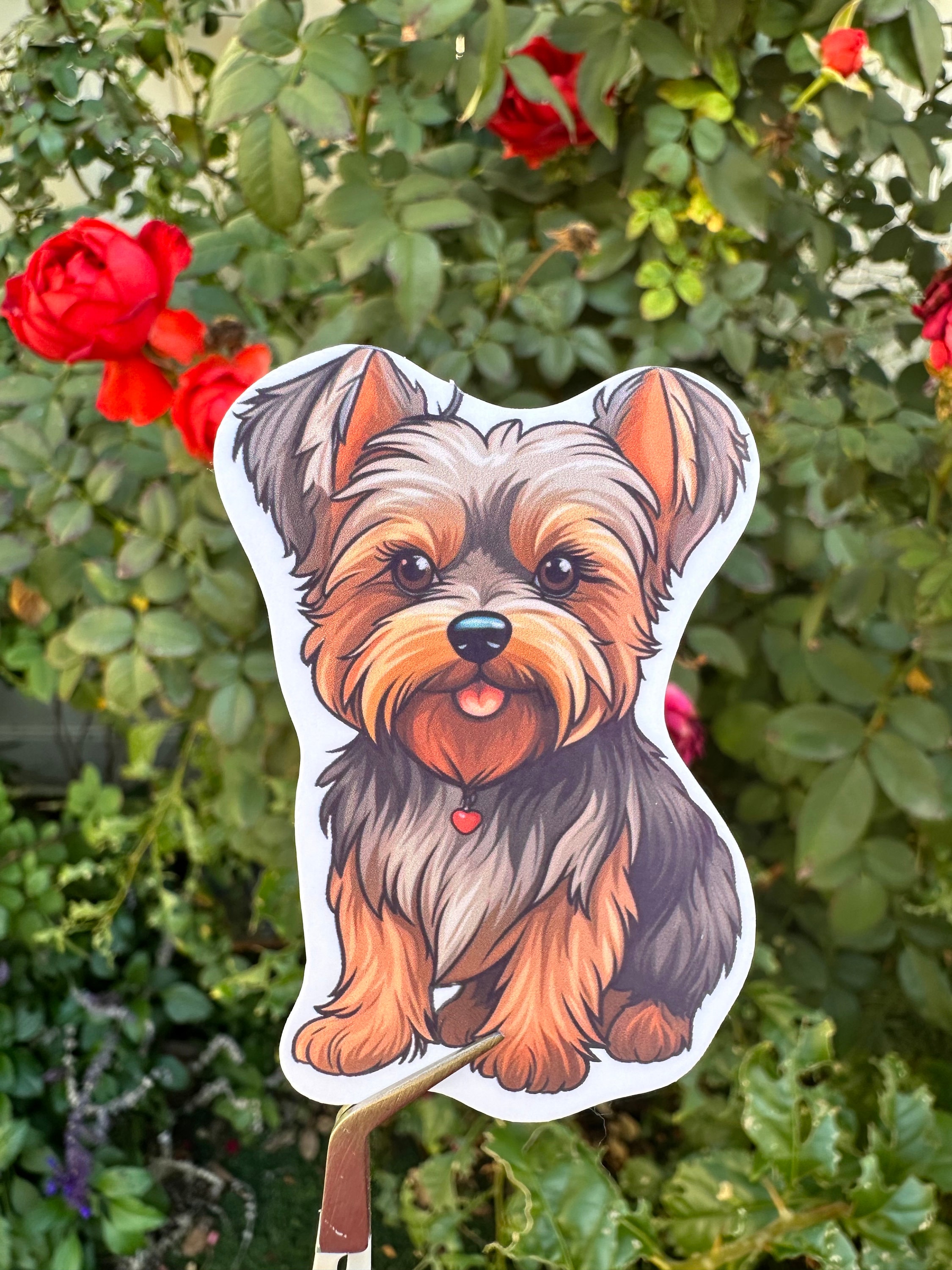 Yorkie Cute Dog Sticker-vinyl Sticker-laptop Sticker-water Bottle ...