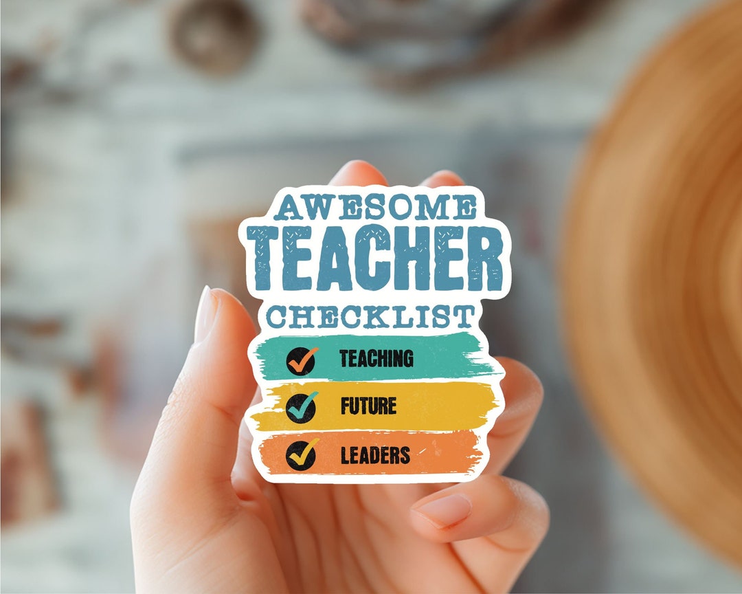 Awesome Teacher Checklist Teacher Sticker-gift for A Teacher and Mentor ...