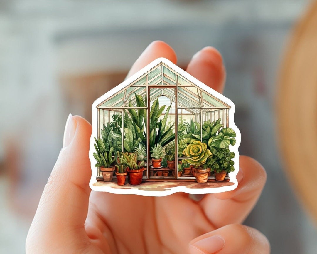 Greenhouse Plant Sticker - Glossy Garden Lover Gift - Etsy