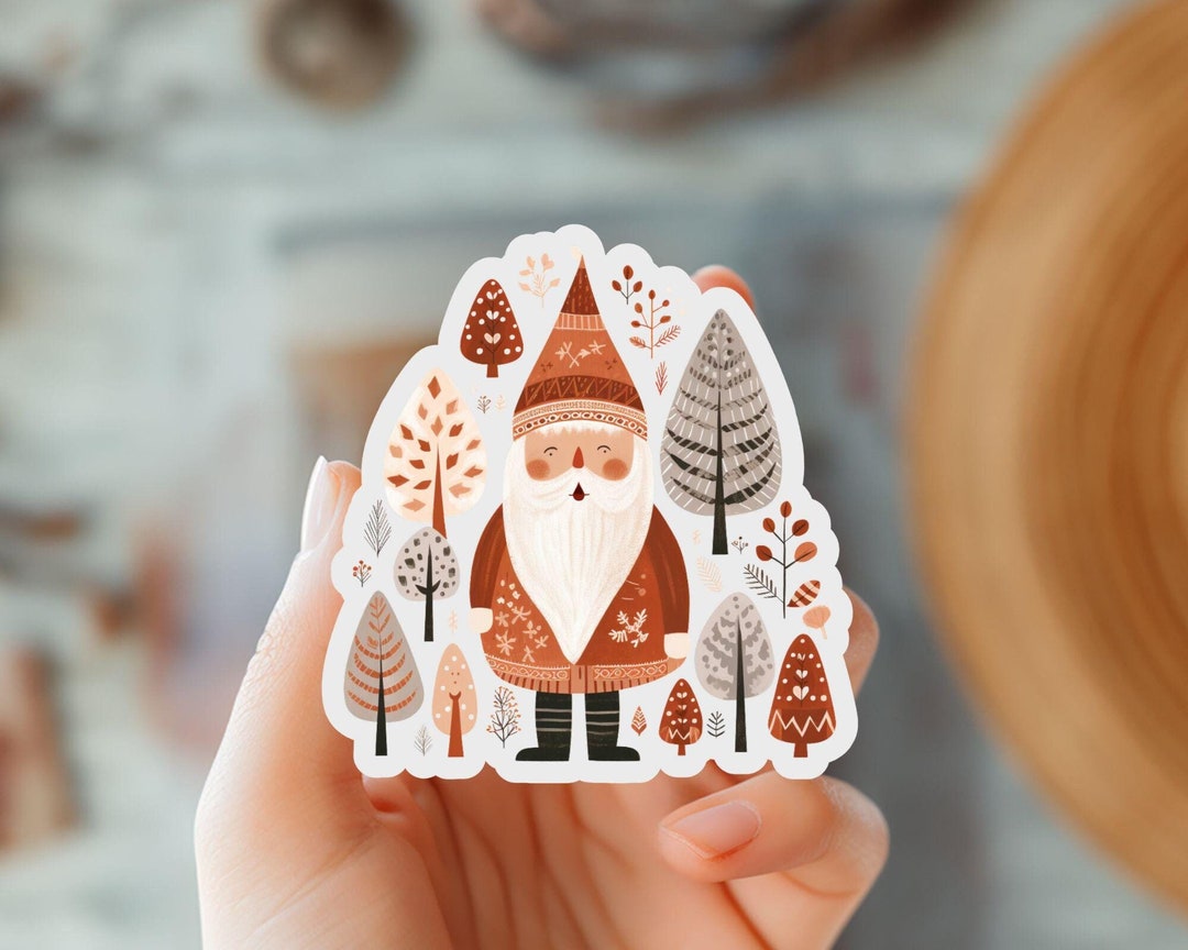 Scandinavian Santa Sticker-nordic Christmas Sticker-hygge Holiday Décor ...