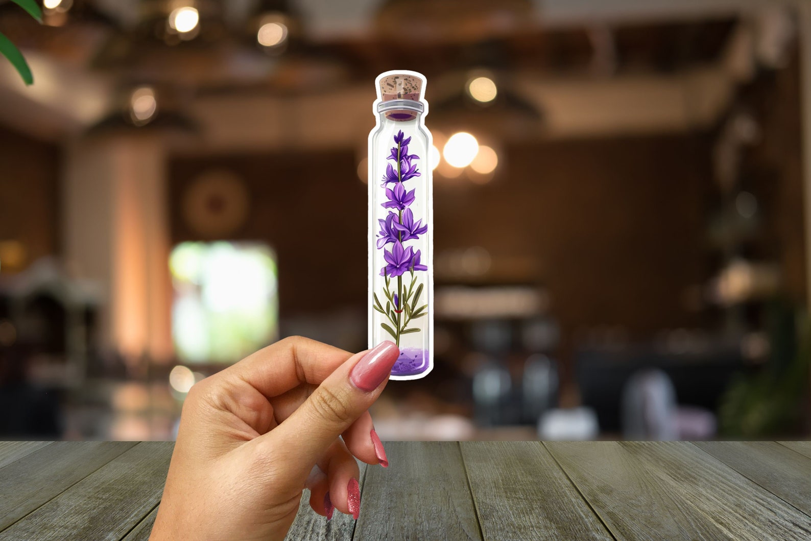 Lavender Flower Potion Sticker-botanical Glass Test Tube Decal-herbal ...
