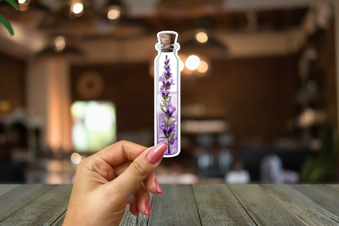 Lavender Flower Potion Sticker-botanical Glass Test Tube Decal-herbal ...