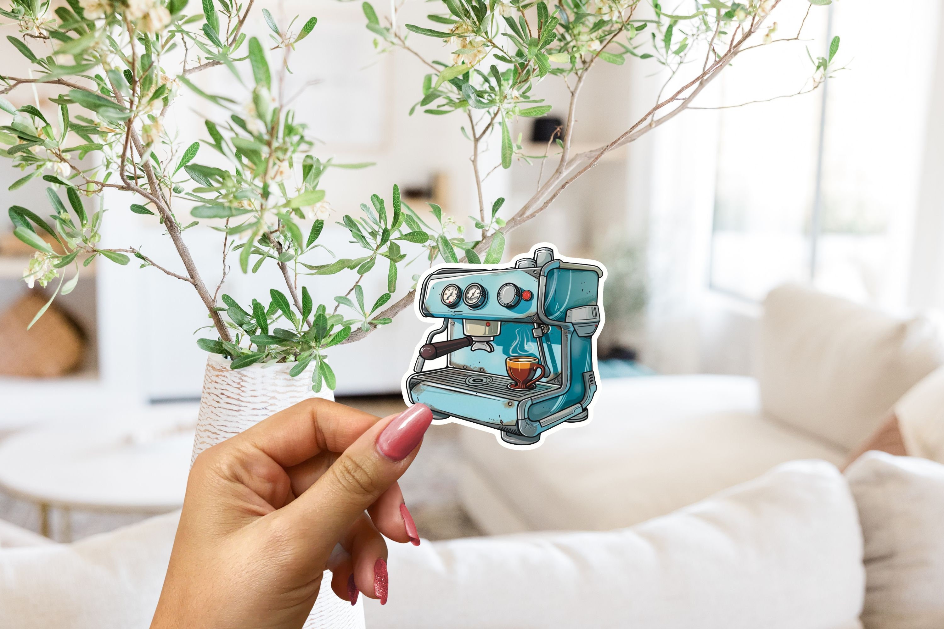 Vintage Retro Art Espresso Machine Sticker-coffee Lover Gift Sticker ...