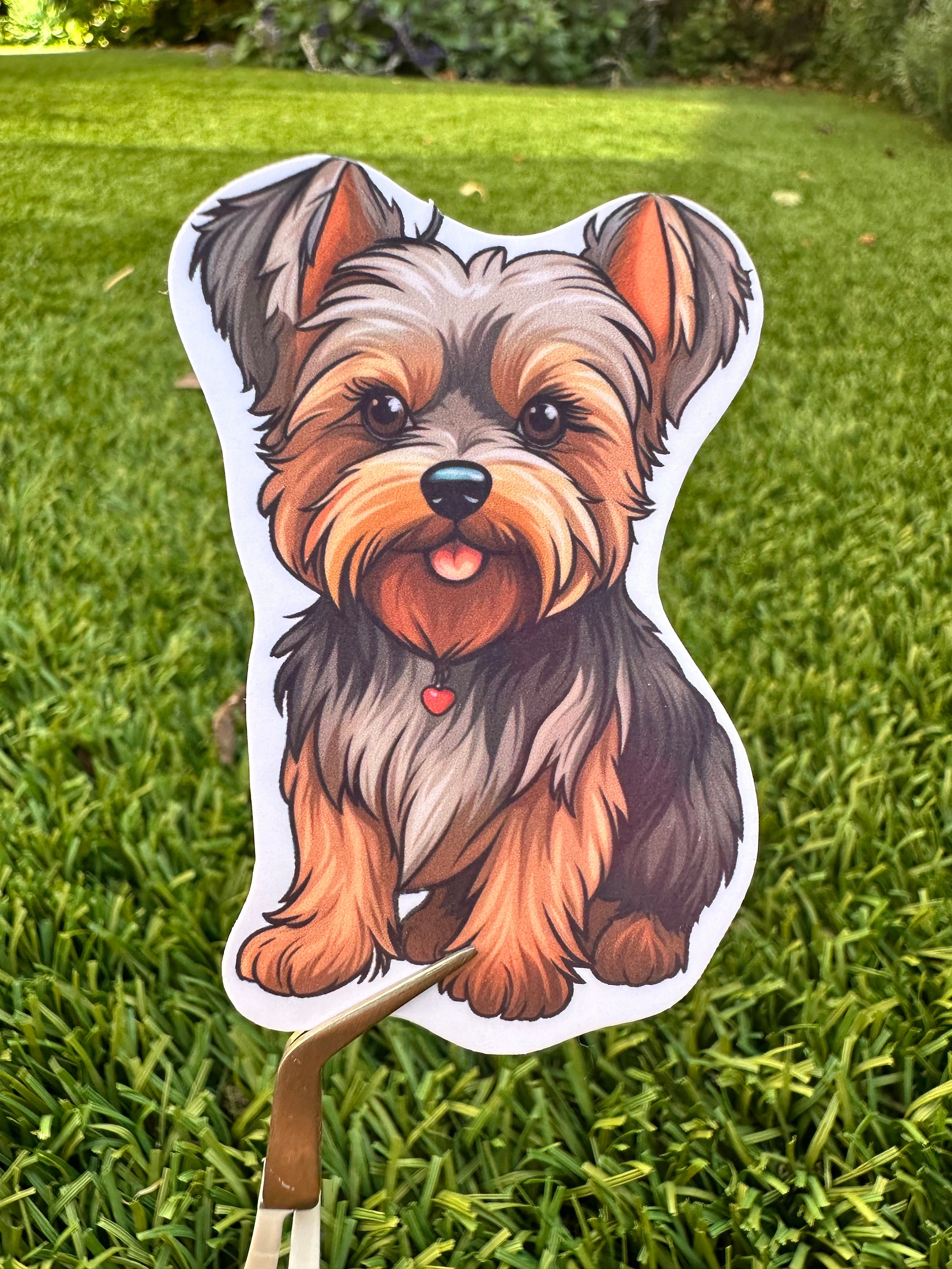 Yorkie Cute Dog Sticker-vinyl Sticker-laptop Sticker-water Bottle ...