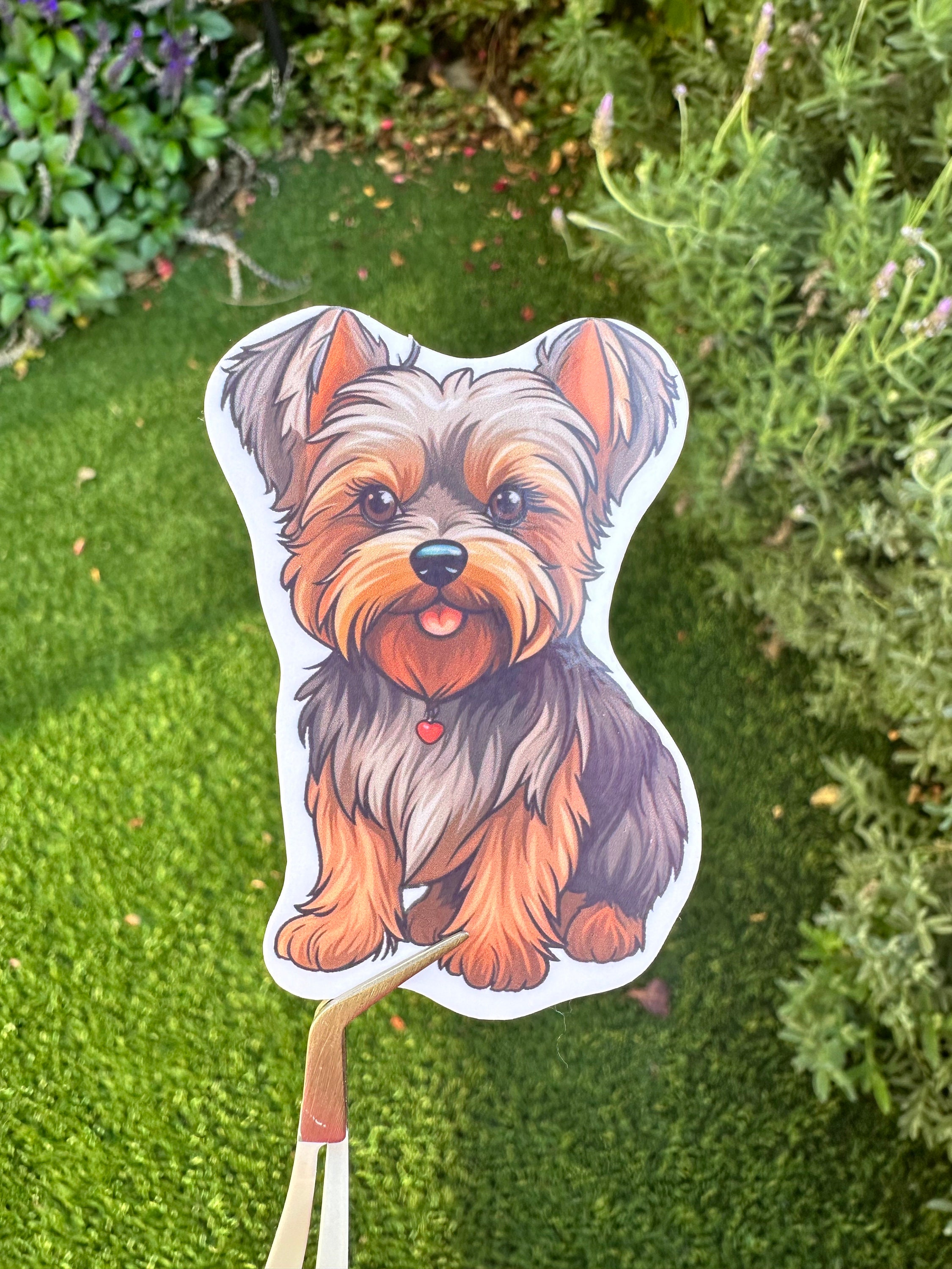 Yorkie Cute Dog Sticker-vinyl Sticker-laptop Sticker-water Bottle ...