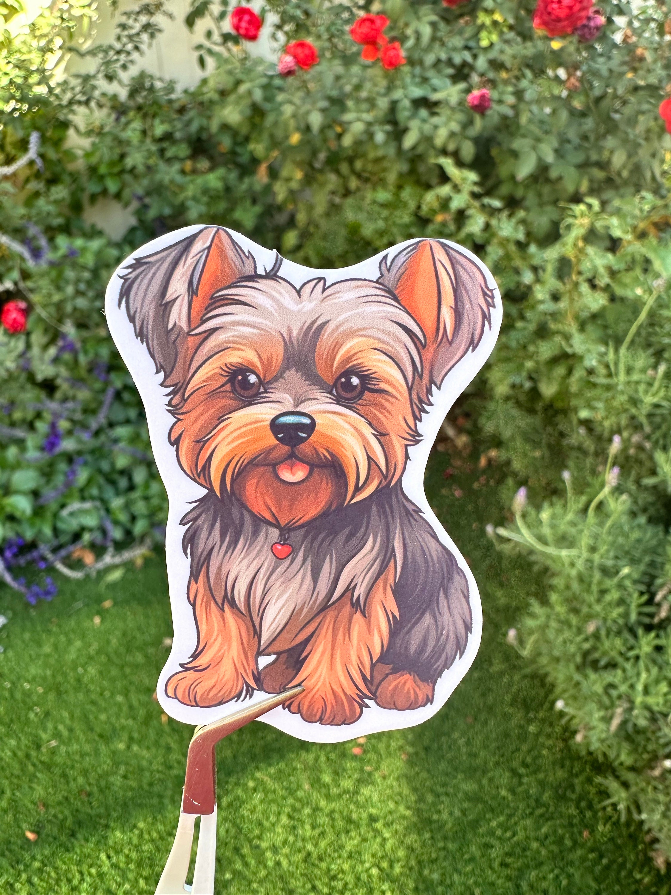 Yorkie Cute Dog Sticker-vinyl Sticker-laptop Sticker-water Bottle ...