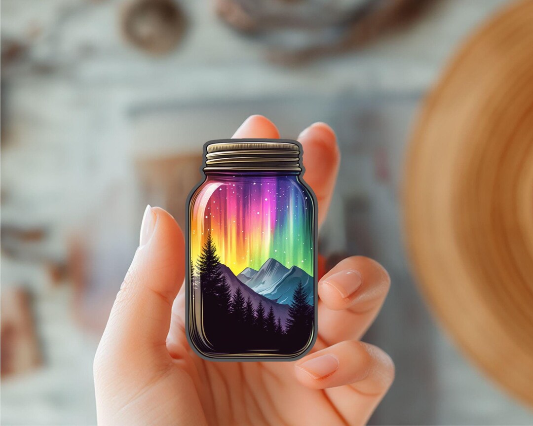 Aurora Borealis Night Sky Holographic Sticker-vibrant Northern Lights ...