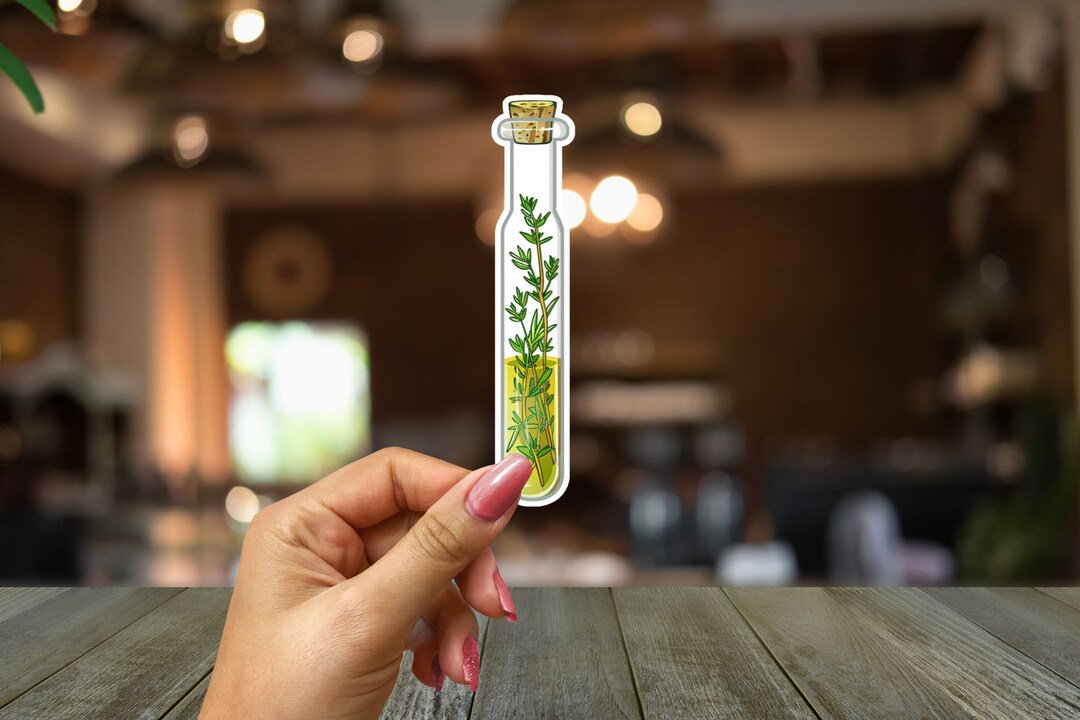 Herbs Rosemary & Thyme Potion Sticker-glass Test Tube Decal-botanical ...