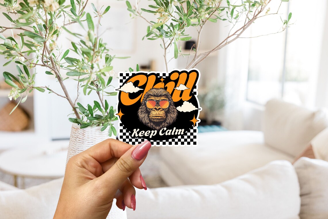 Bigfoot Keep Calm Chill Sticker Relaxing Yeti Decal for Nature Lovers ...