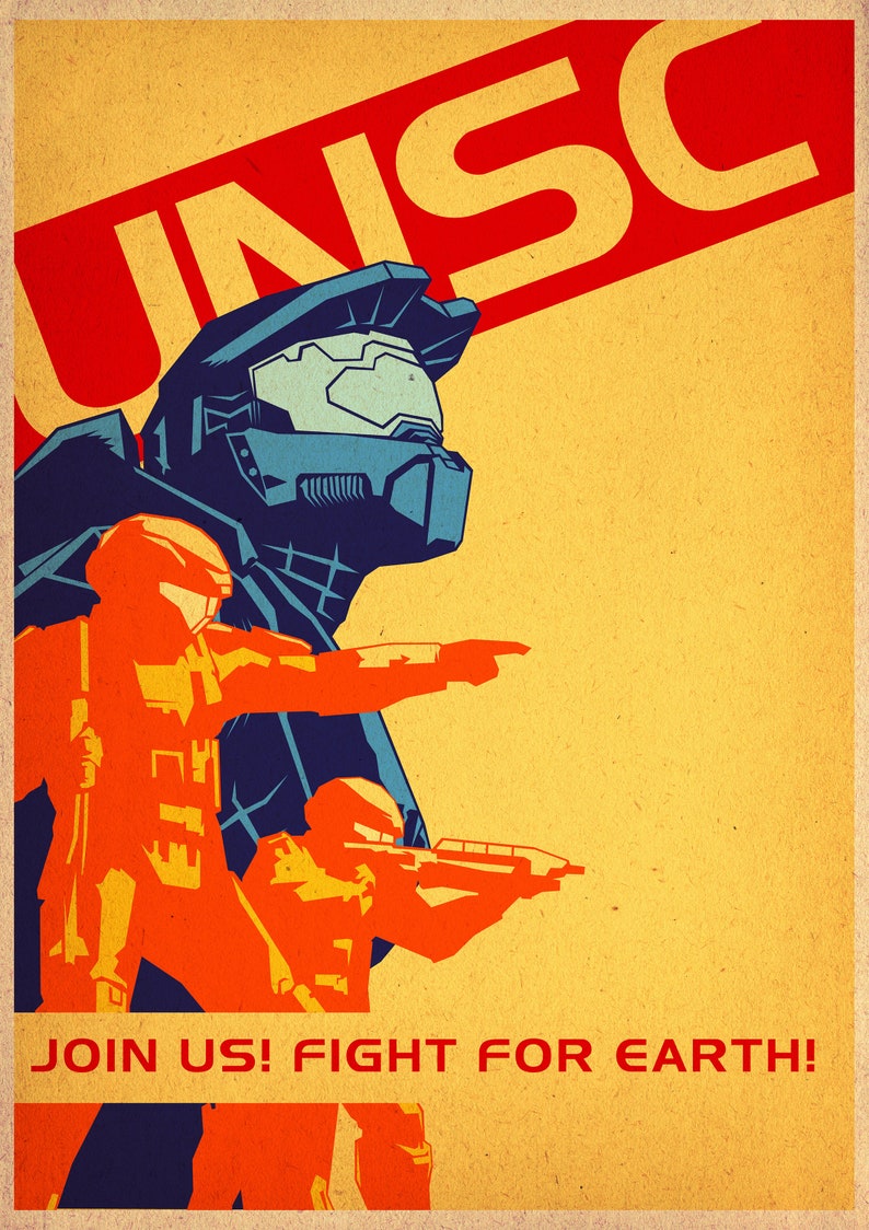 Halo UNSC Join US Fight for Earth Propaganda Game Poster Xx | Etsy