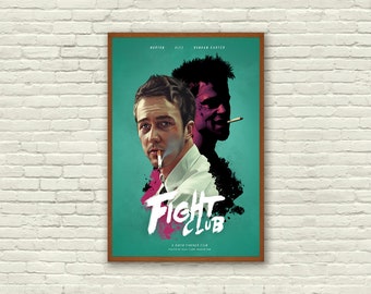 Fight Club Minimalist Poster Alternative Cult Movie Print David Fincher ...