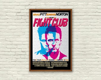 Fight Club Minimalist Poster Alternative Cult Movie Print David Fincher ...