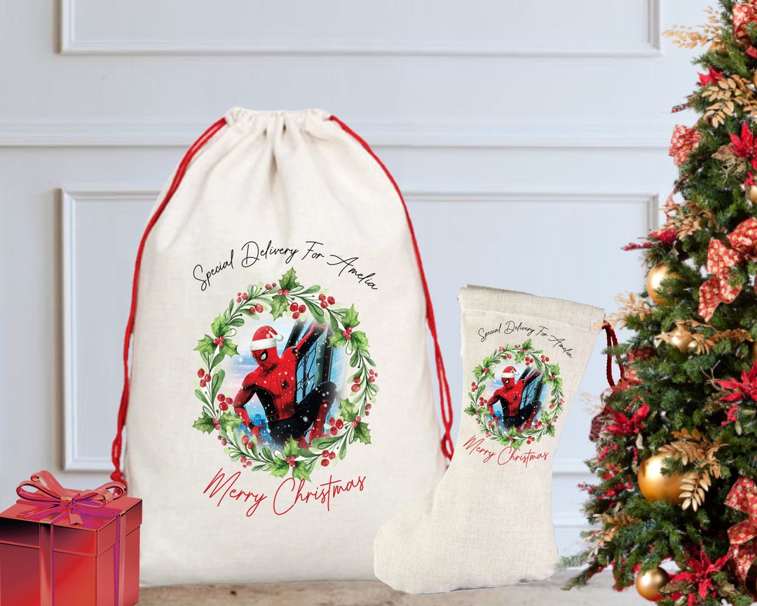 Personalised Spider-man Christmas Sack / Stocking, Santa Sack ...