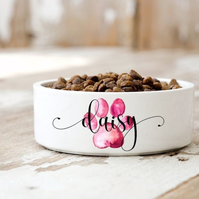 Dog Bowl Paw Prints - Etsy