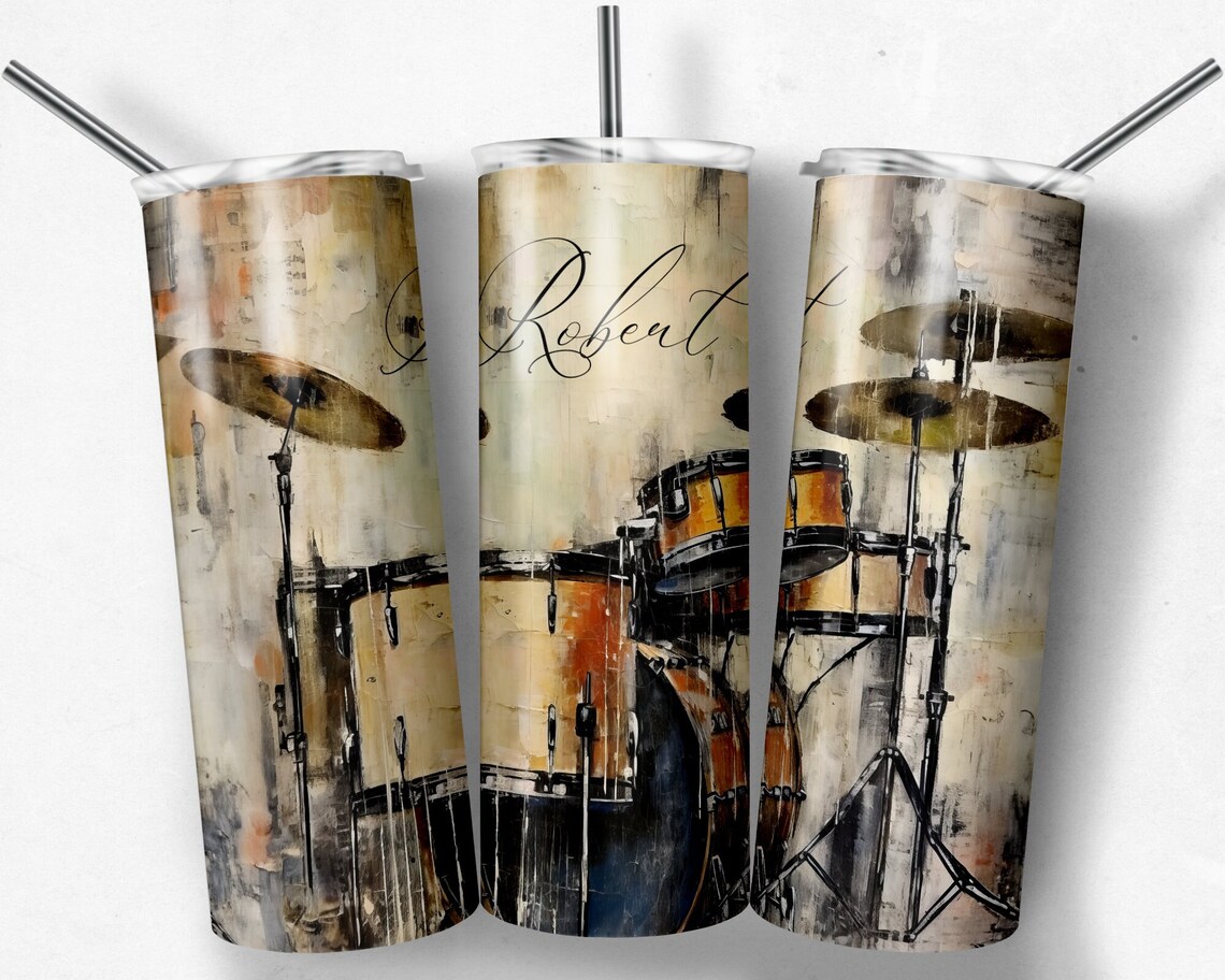 Drum Tumbler, Music Teacher Gift, Personalized Drummer Cup, Music ...
