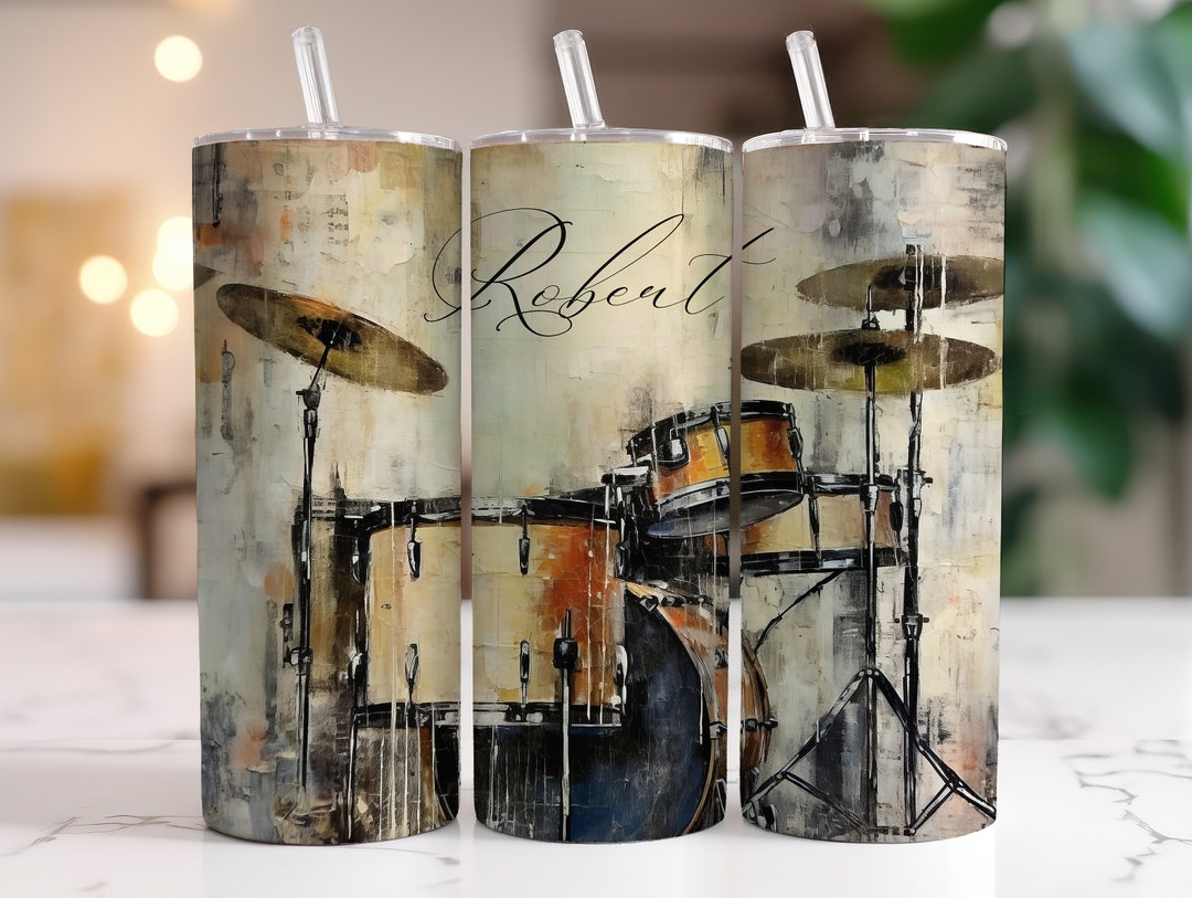 Drum Tumbler, Music Teacher Gift, Personalized Drummer Cup, Music ...