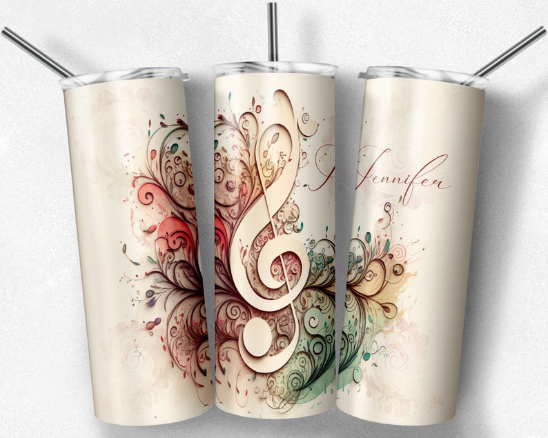 Treble Clef Tumbler, Music Teacher Gift, Personalized Cup, Music ...